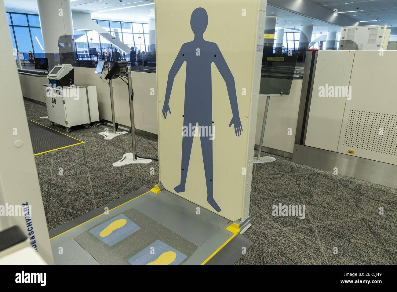 TSA security area with machine by Rohde & Schwarz installed at the ...