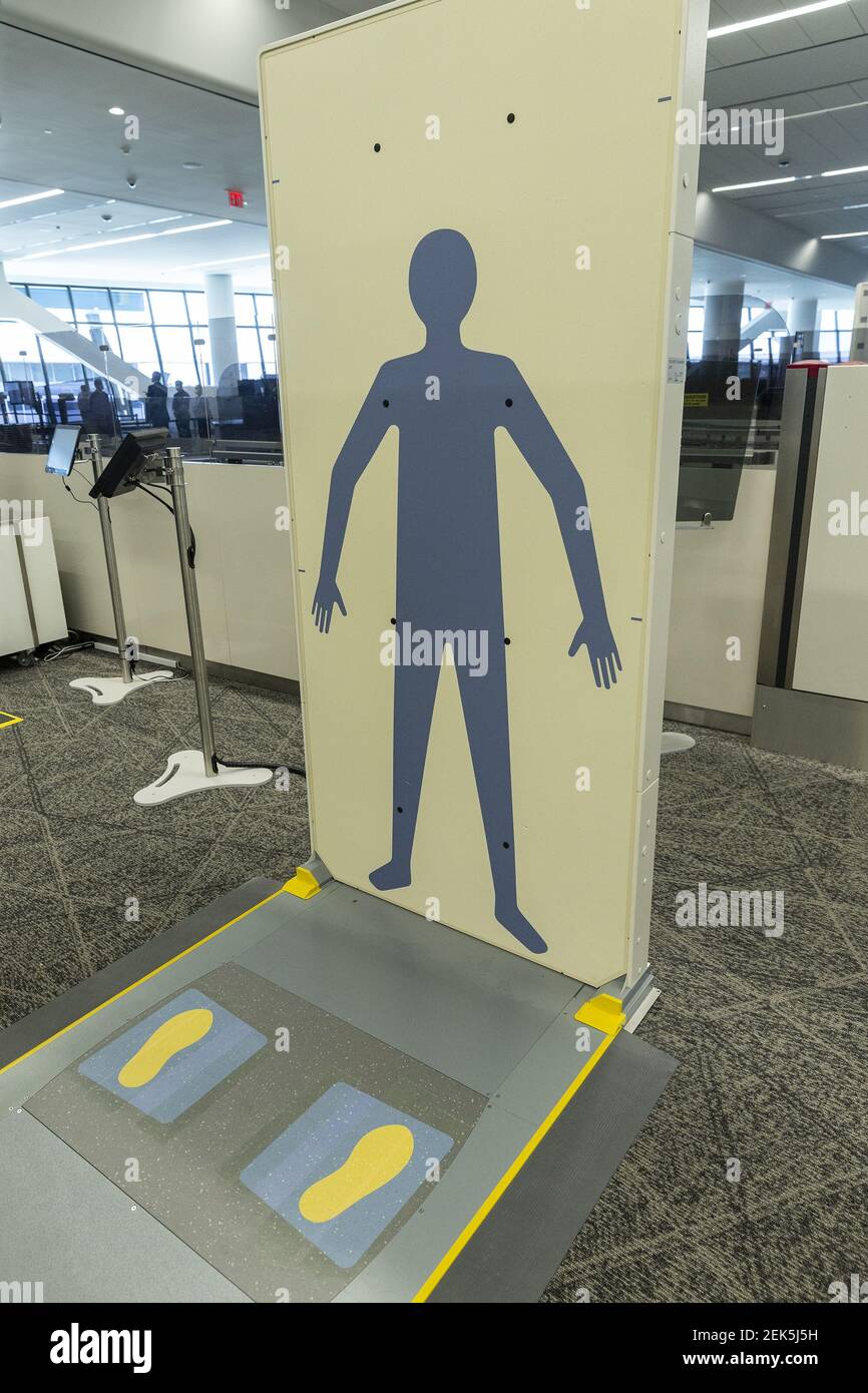 TSA security area with machine by Rohde & Schwarz installed at the ...