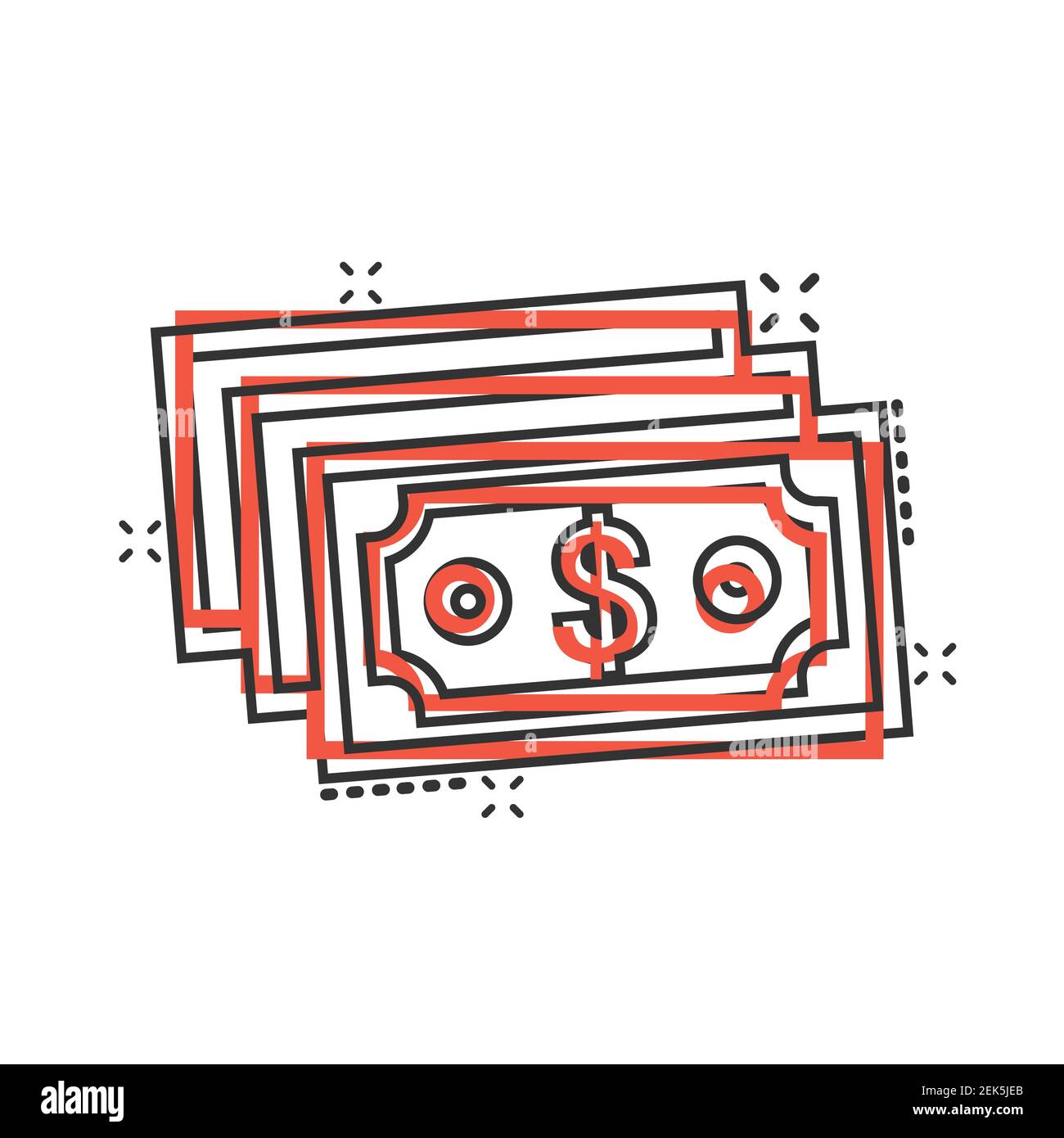 Dollar currency banknote icon in comic style. Dollar cash cartoon ...