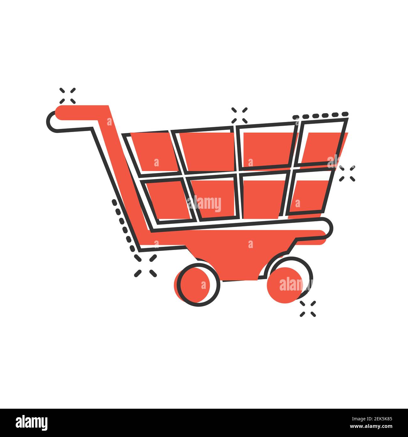 Shopping cart icon in cartoon hi-res stock photography and images - Alamy