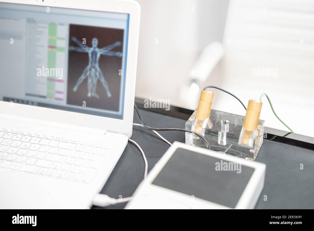 Bioenergetic testing device with brass handpieces in medical clinic ...