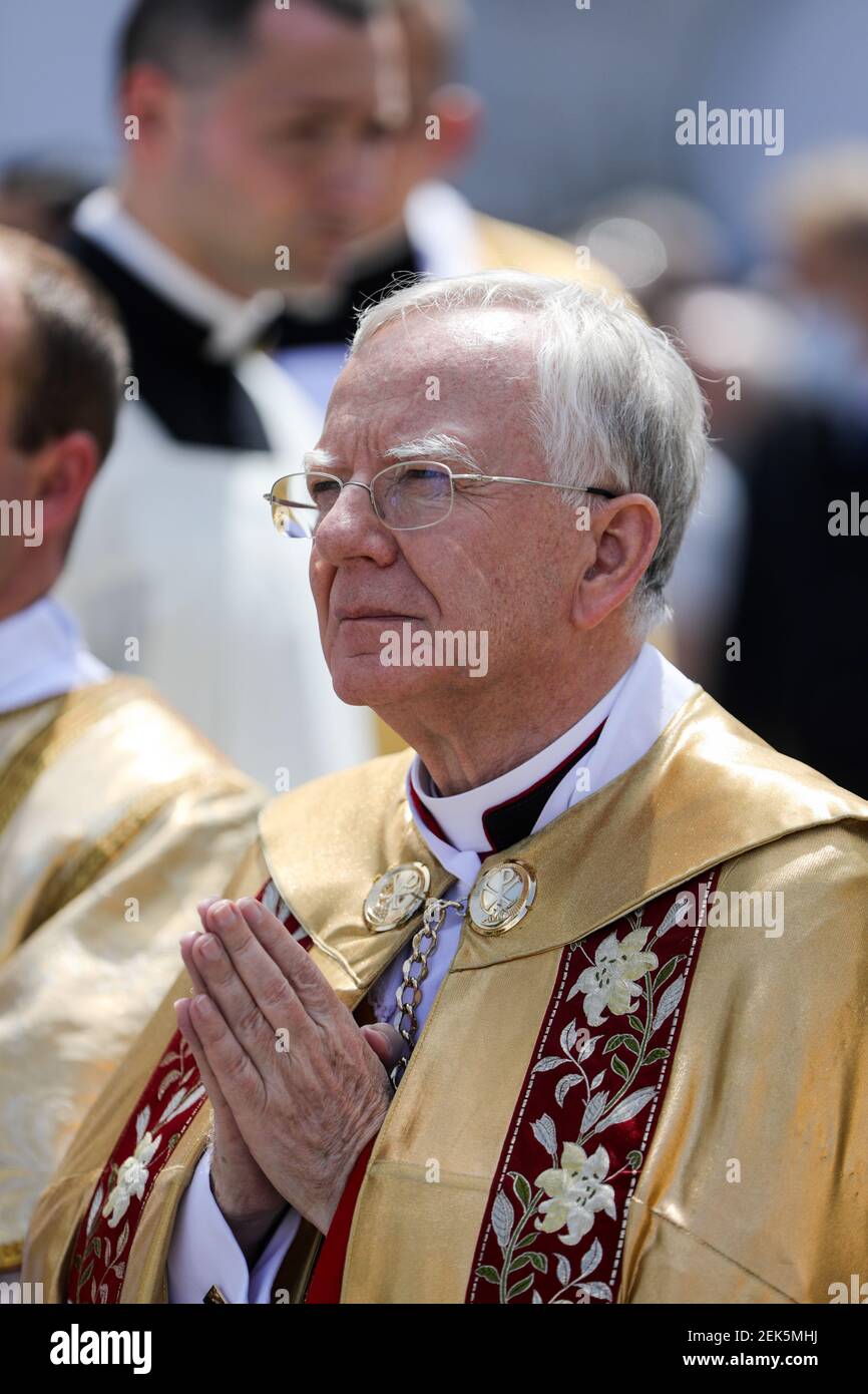 Archbishop Marek Jedraszewski attends the procession. Thousands of ...