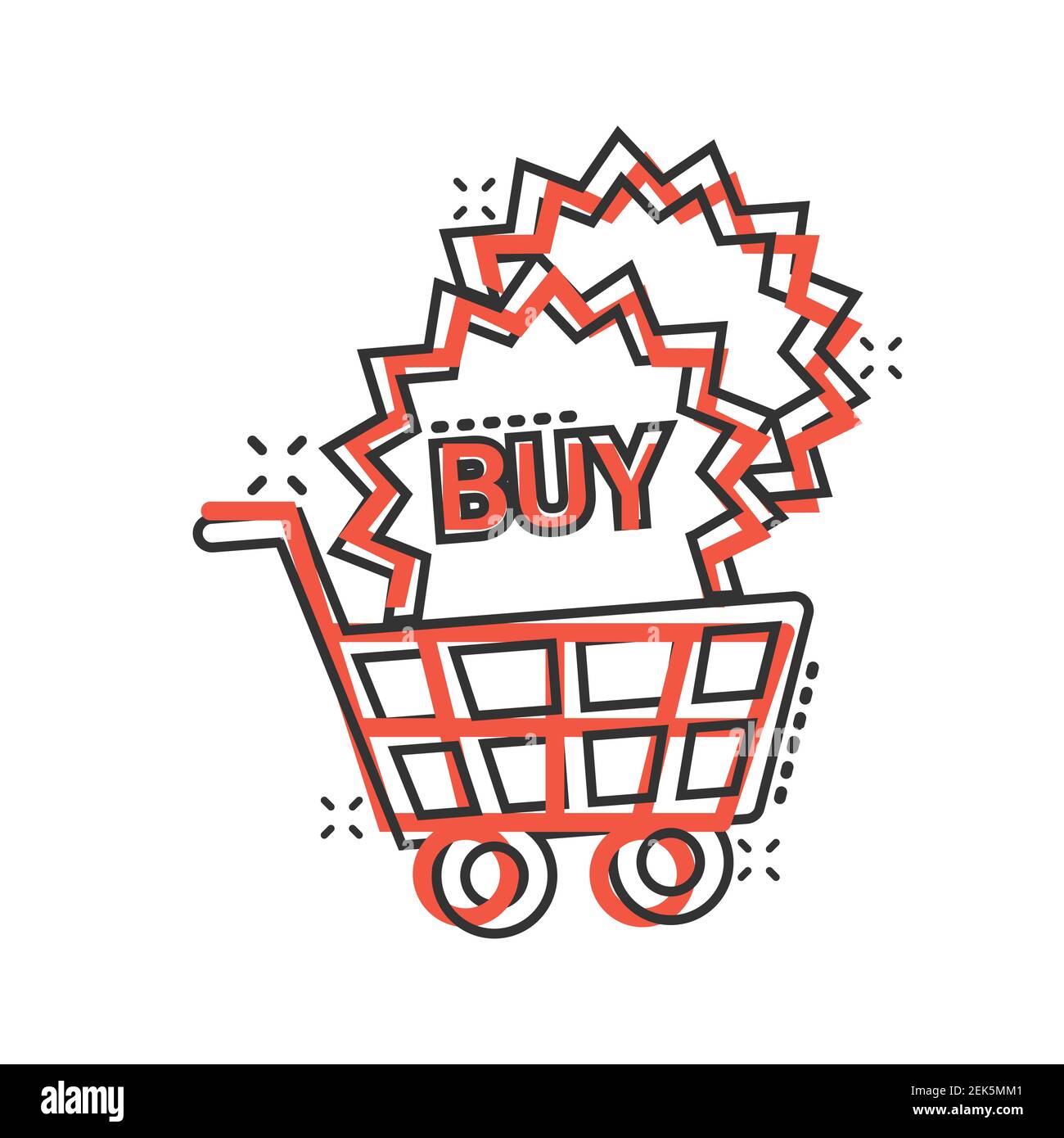 Online shopping star icon in comic style. Buy button cartoon vector ...