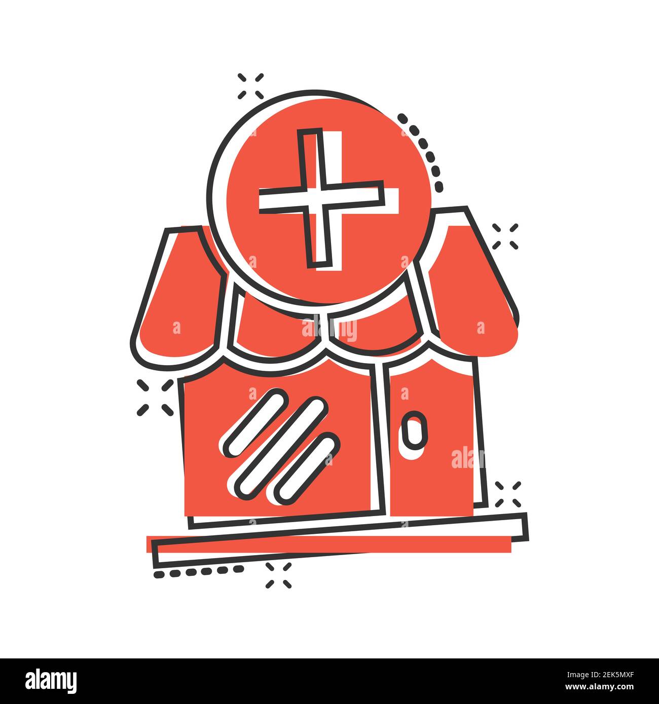 Mall icon in comic style. Store cartoon vector illustration on white ...