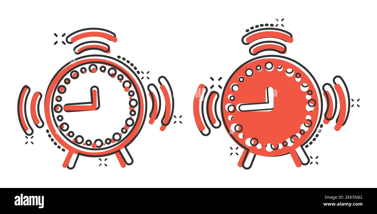 Clock icon in comic style. Watch cartoon vector illustration on white ...