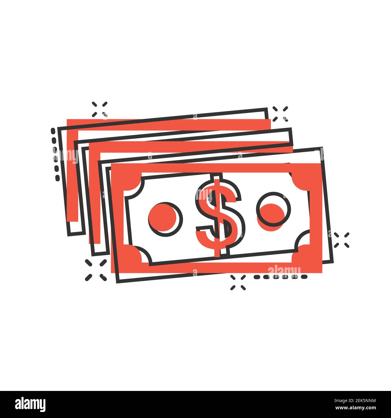 Dollar currency banknote icon in comic style. Dollar cash cartoon ...