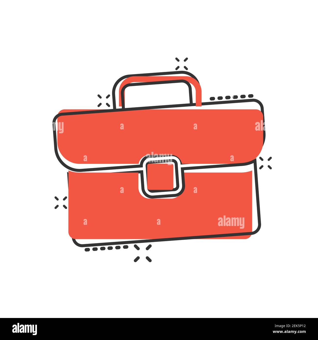 Briefcase icon in comic style. Businessman bag cartoon vector ...
