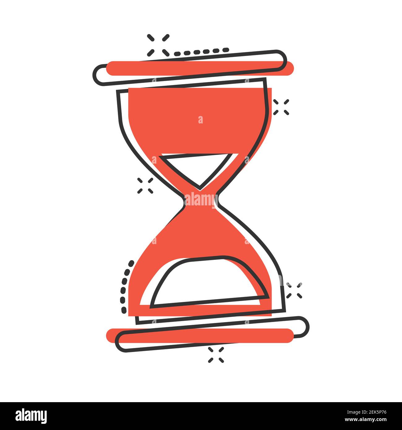 Hourglass icon in comic style. Sandglass cartoon vector illustration on ...