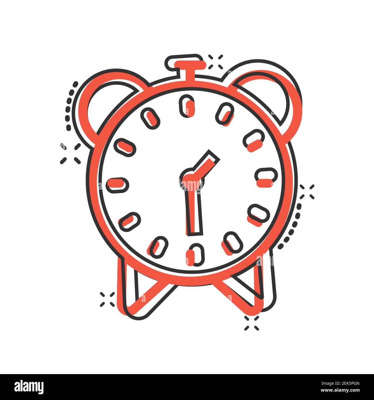 Clock icon in comic style. Watch cartoon vector illustration on white ...