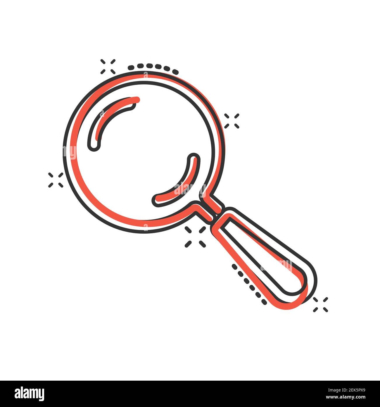 Loupe sign icon in comic style. Magnifier cartoon vector illustration ...
