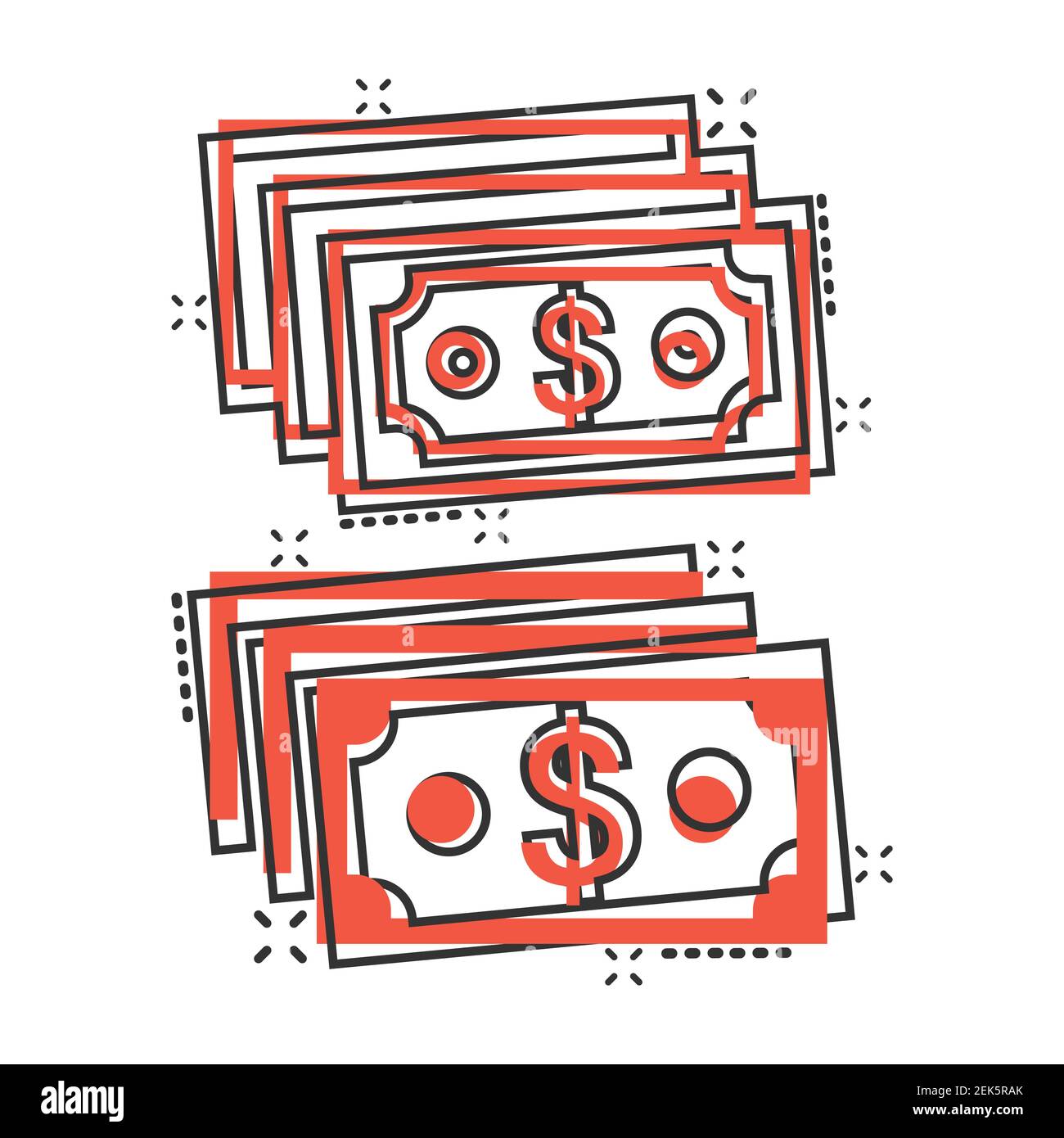 Dollar currency banknote icon in comic style. Dollar cash cartoon ...