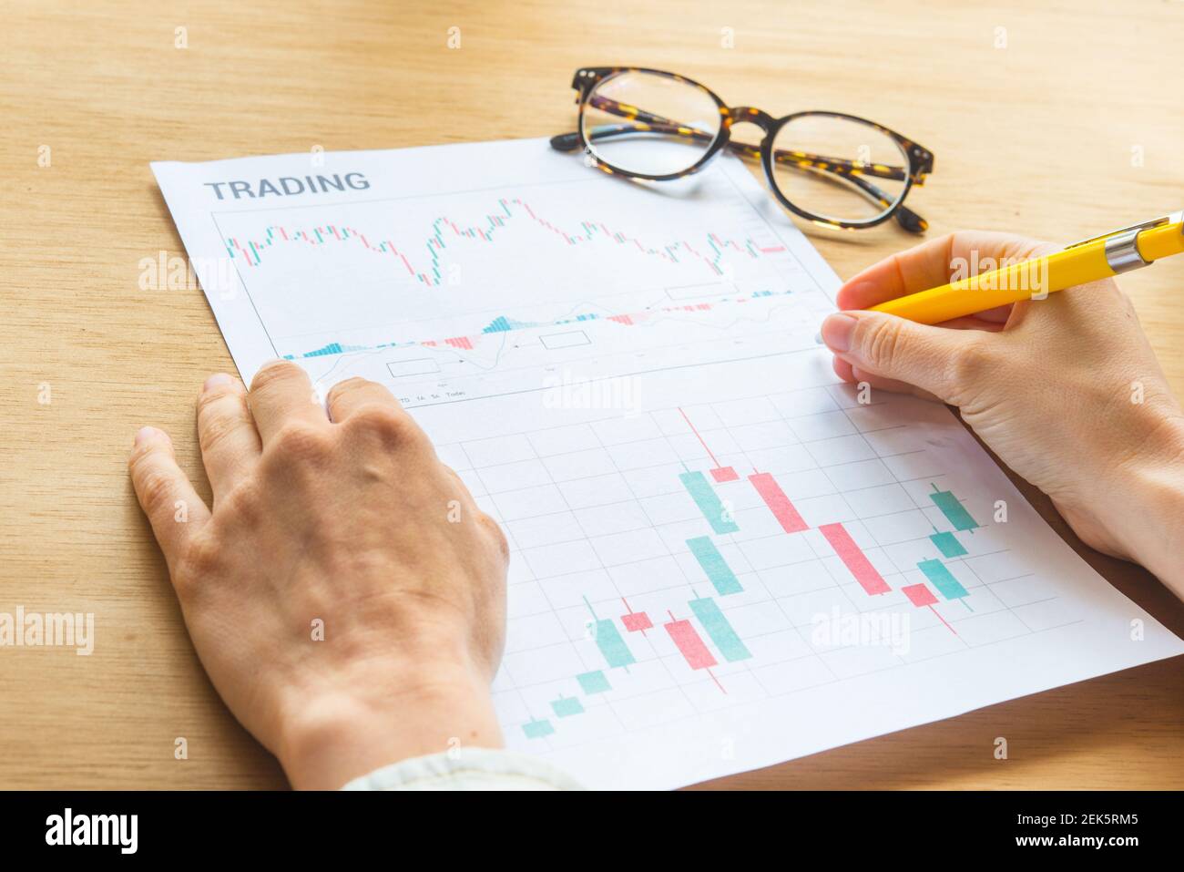 Trade Graph Chart Concept top view Stock Photo - Alamy