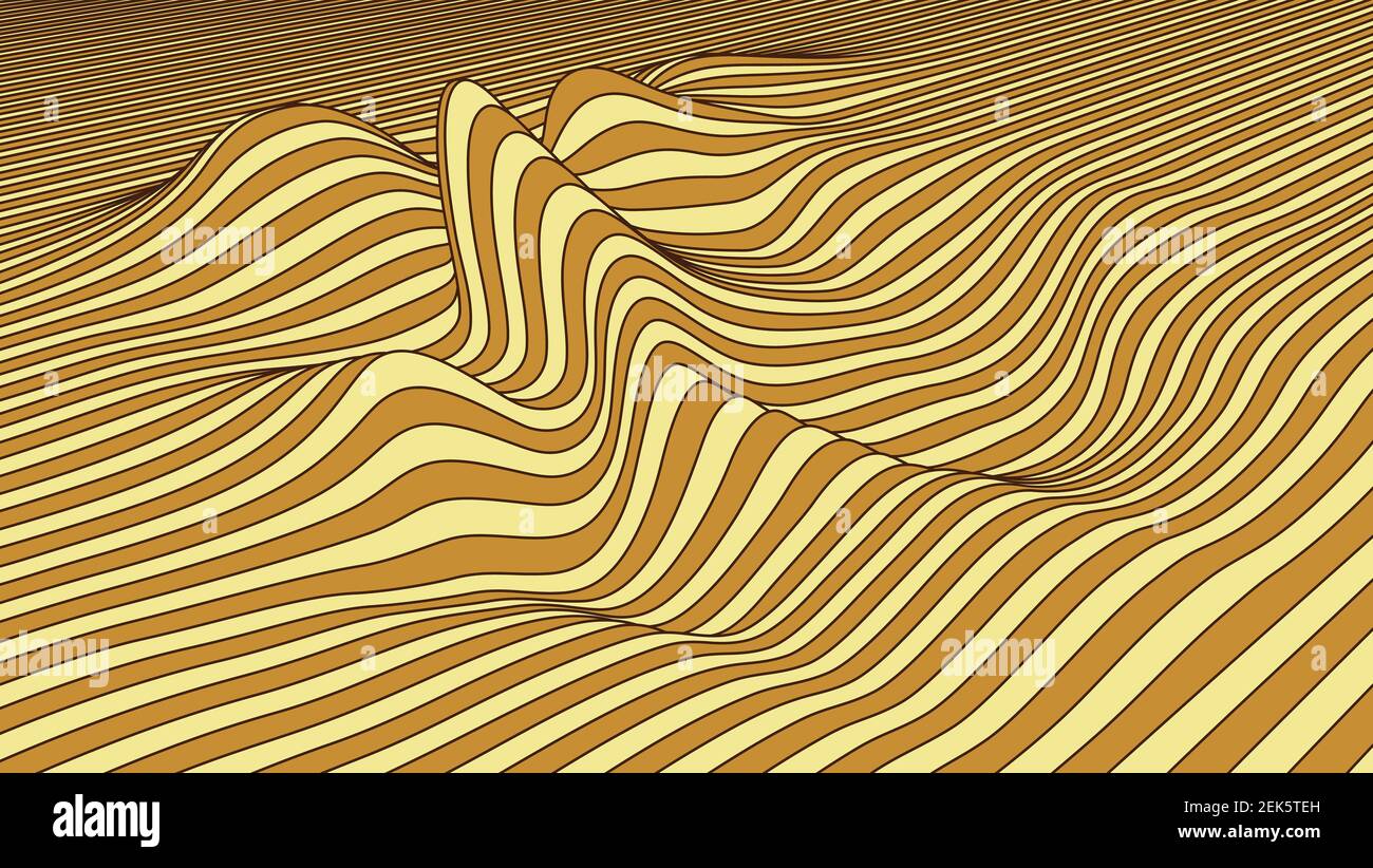 Vector abstract lines illustration. Waves background with distortion ...