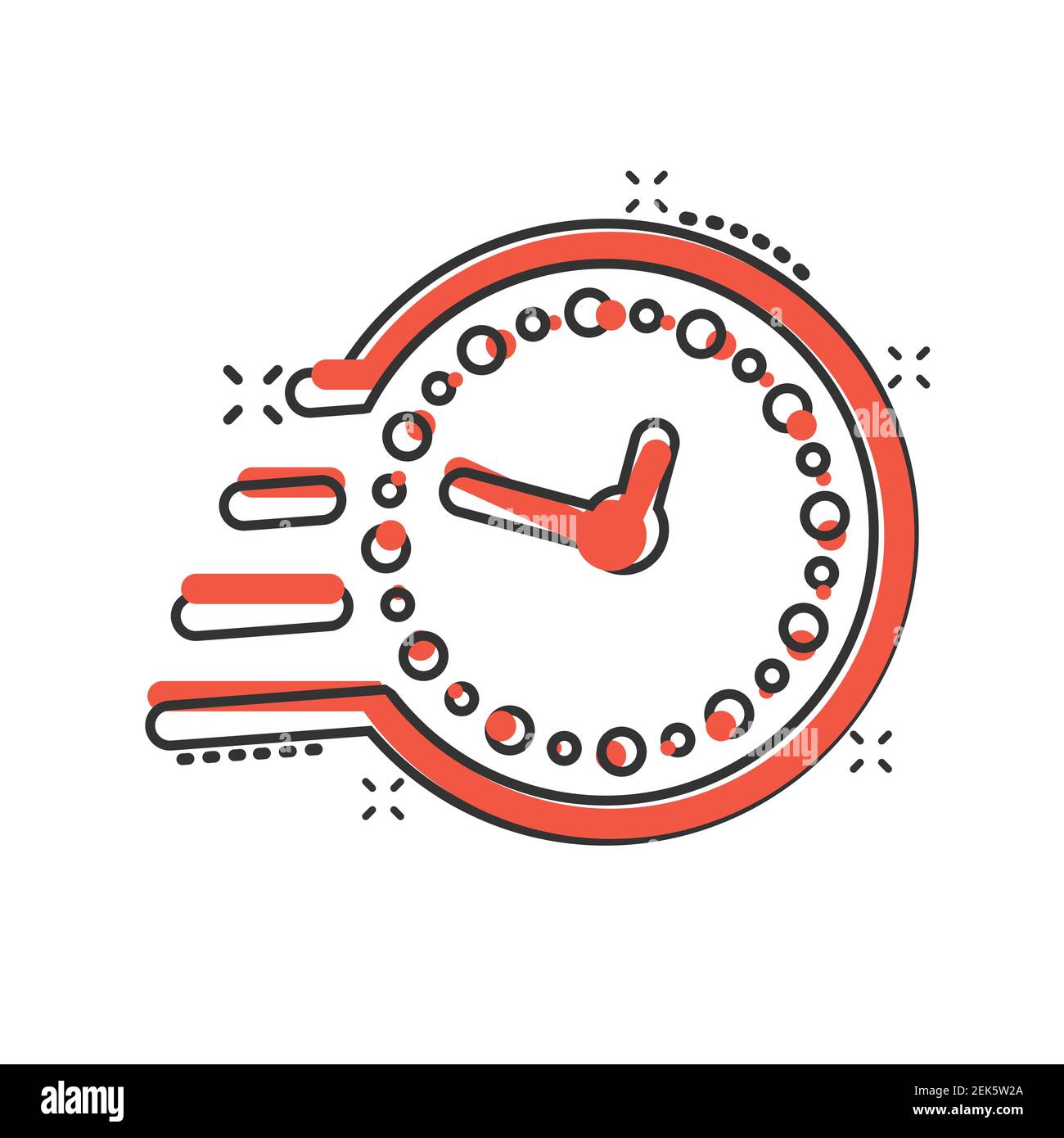 Clock icon in comic style. Watch cartoon vector illustration on white ...