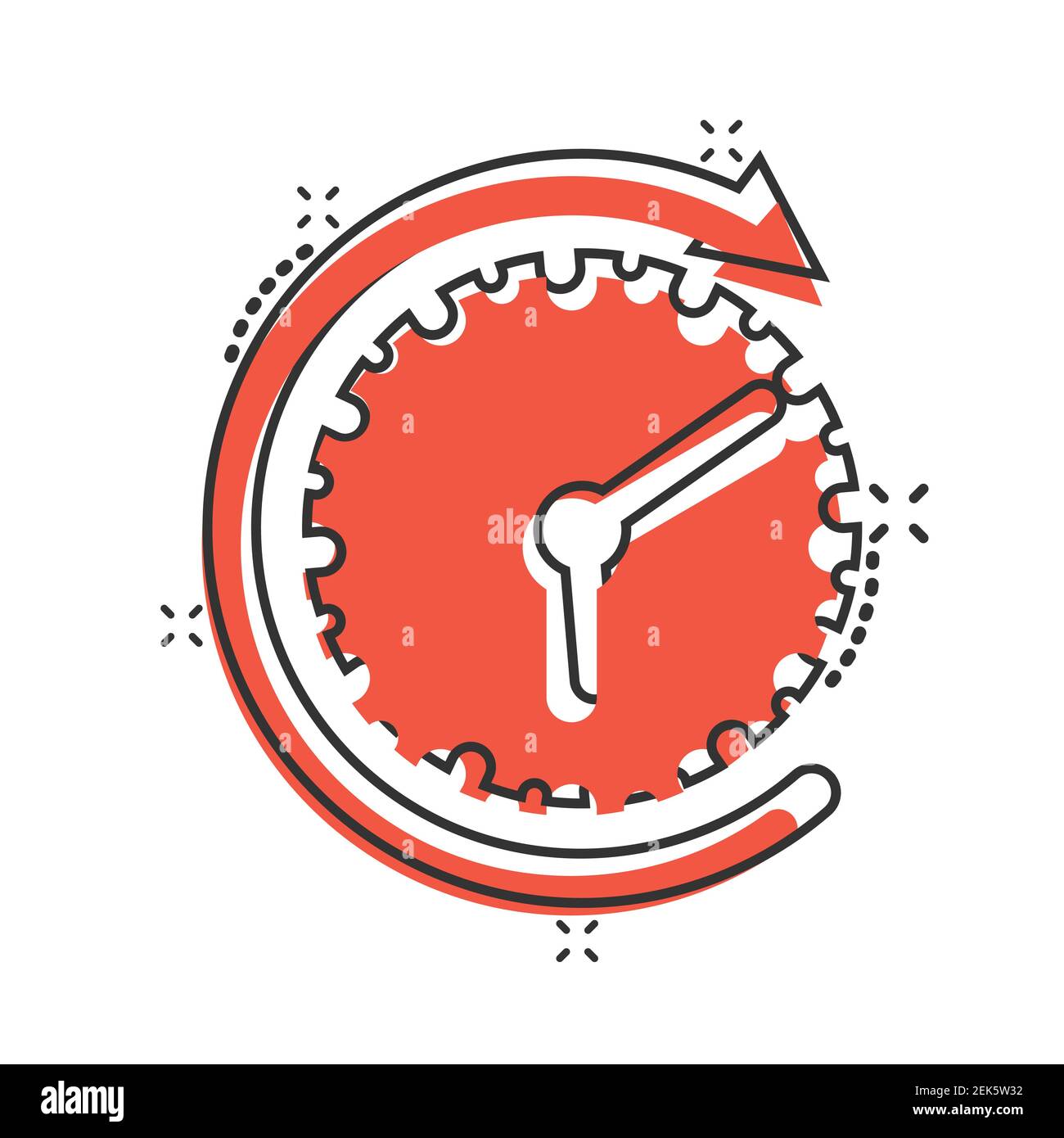 Clock icon in comic style. Watch cartoon vector illustration on white ...