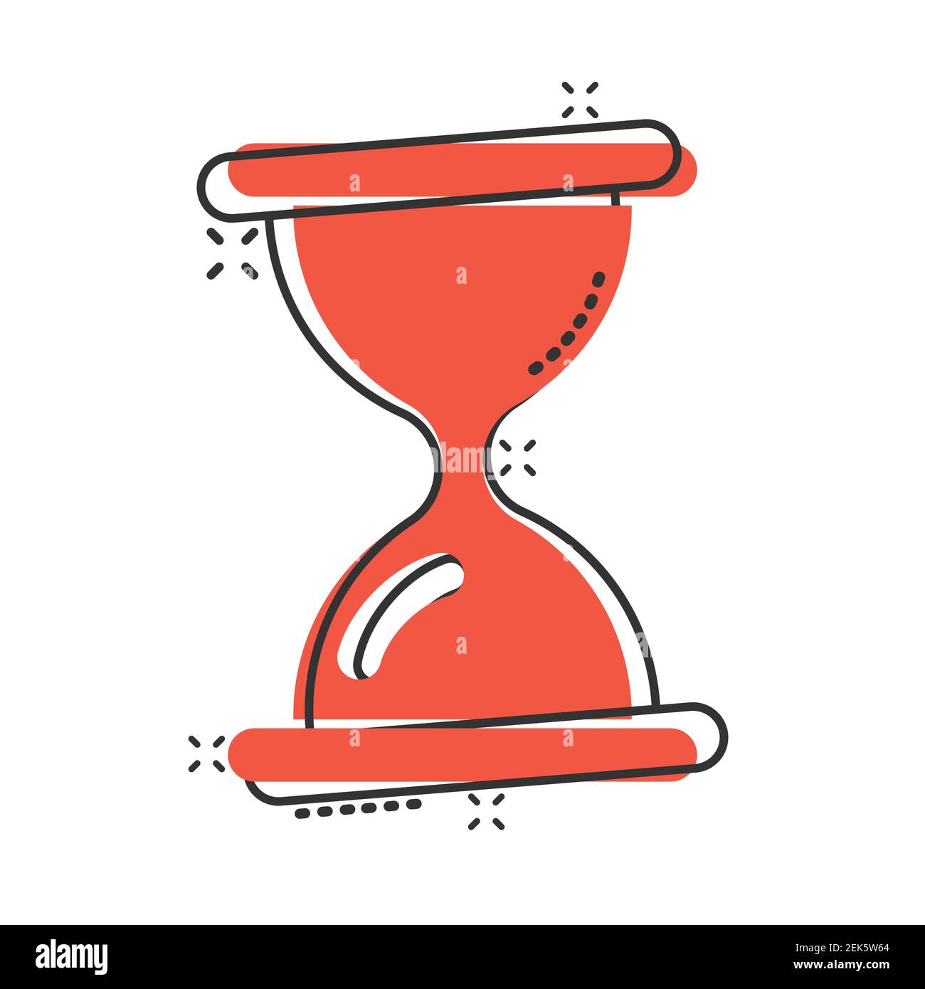 Hourglass icon in comic style. Sandglass cartoon vector illustration on ...