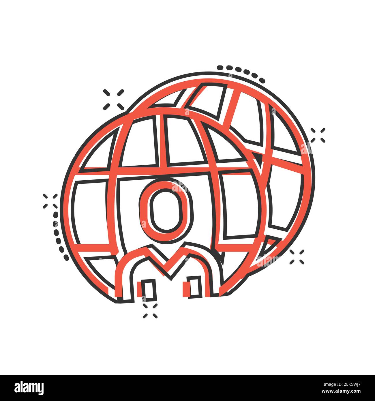 People global icon in comic style. World communication cartoon vector ...