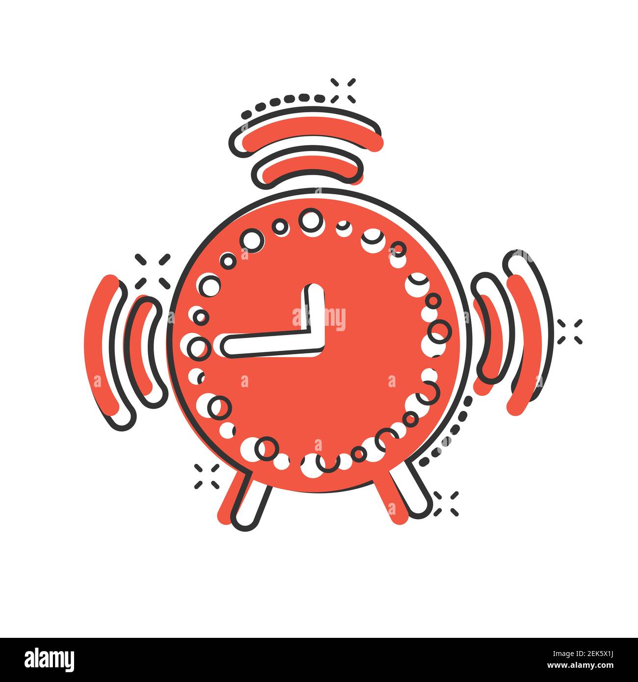 Clock icon in comic style. Watch cartoon vector illustration on white ...