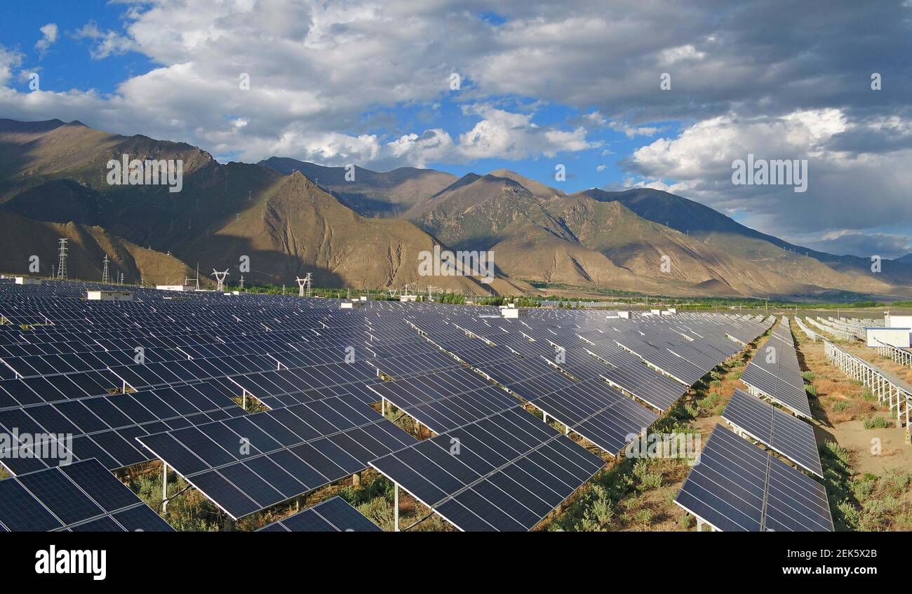 SHANNAN, CHINA - JUNE 13, 2020 - Poverty alleviation photovoltaic power ...