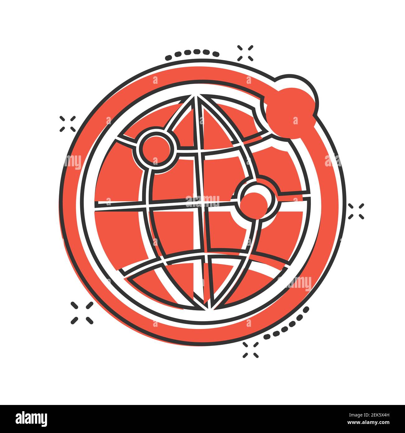 Earth planet icon in comic style. Globe geographic cartoon vector ...