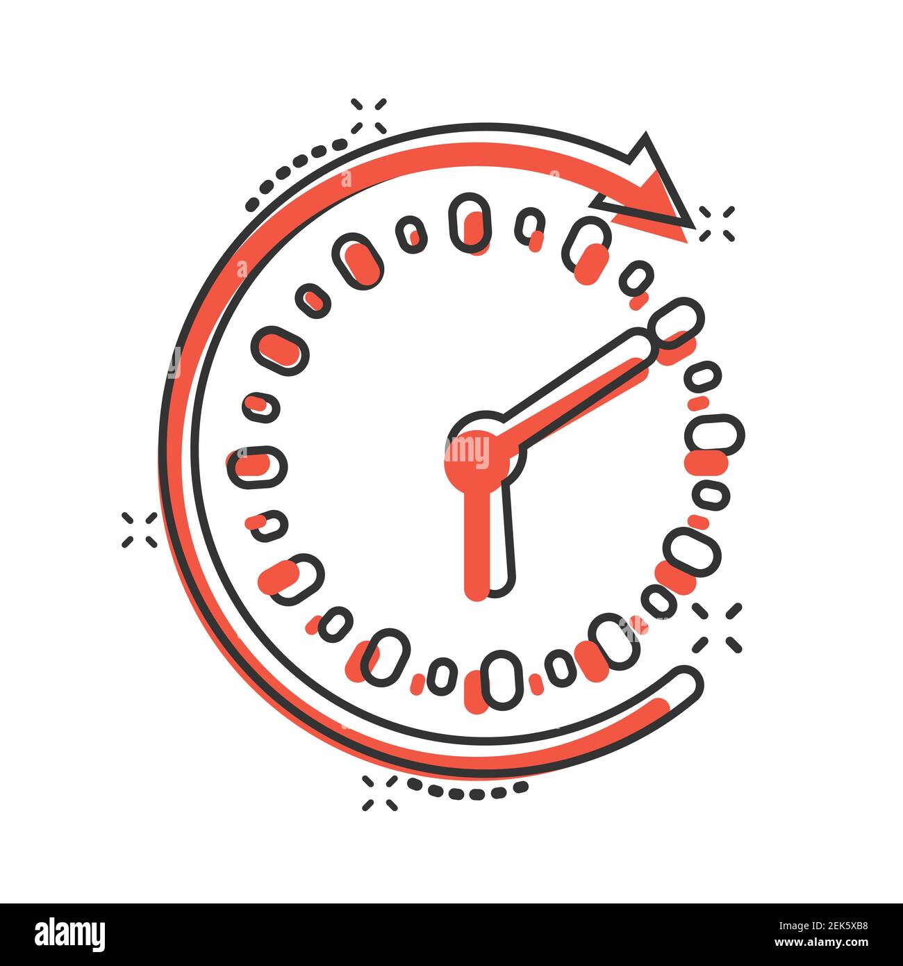 Clock icon in comic style. Watch cartoon vector illustration on white ...