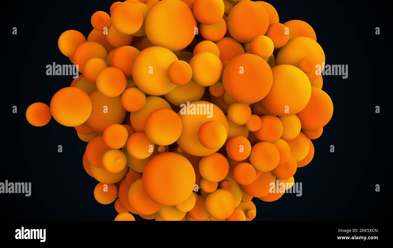 Random multicolored spheres. Computer generated abstract form of large ...