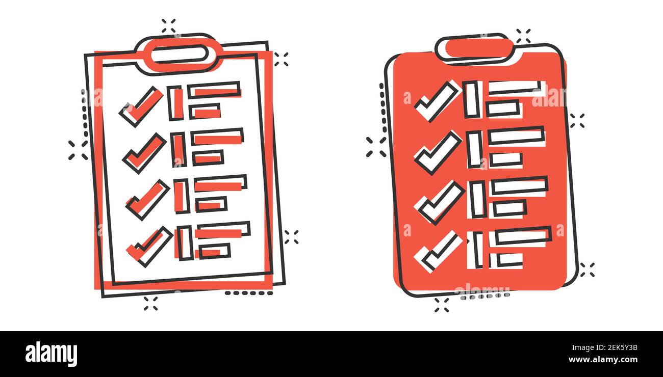 To do list icon in comic style. Document checklist cartoon vector ...