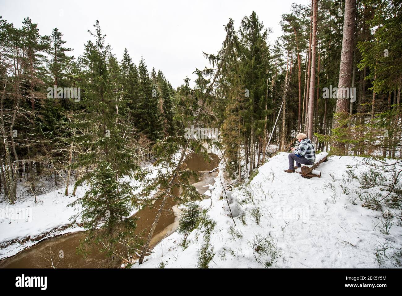 The walking trail along river Riva, Labrags, Latvia Stock Photo - Alamy