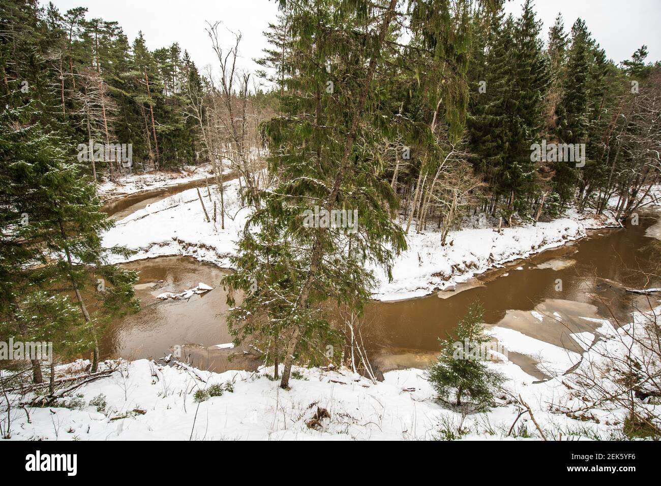 The walking trail along river Riva, Labrags, Latvia Stock Photo - Alamy