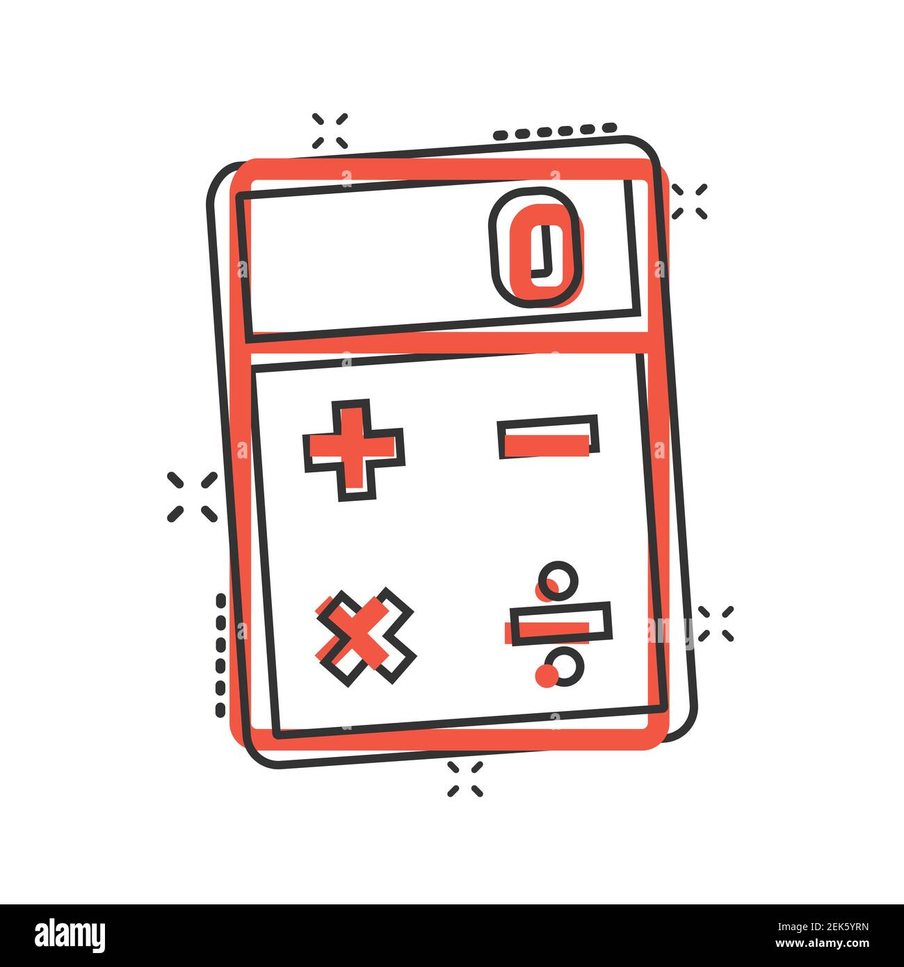 Calculator icon in comic style. Calculate cartoon vector illustration ...