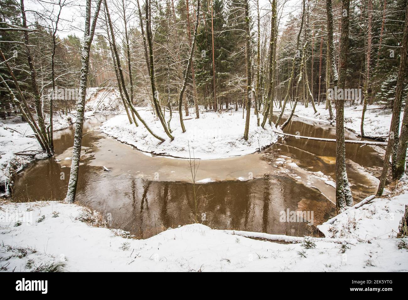 The walking trail along river Riva, Labrags, Latvia Stock Photo - Alamy