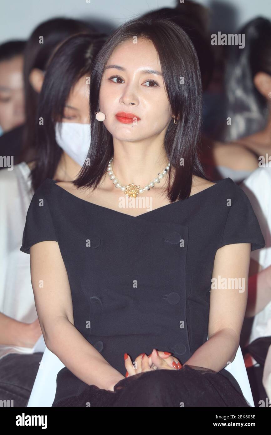 Chinese actress Wang Ziwen, also known as Olivia Wang, attends a forum ...