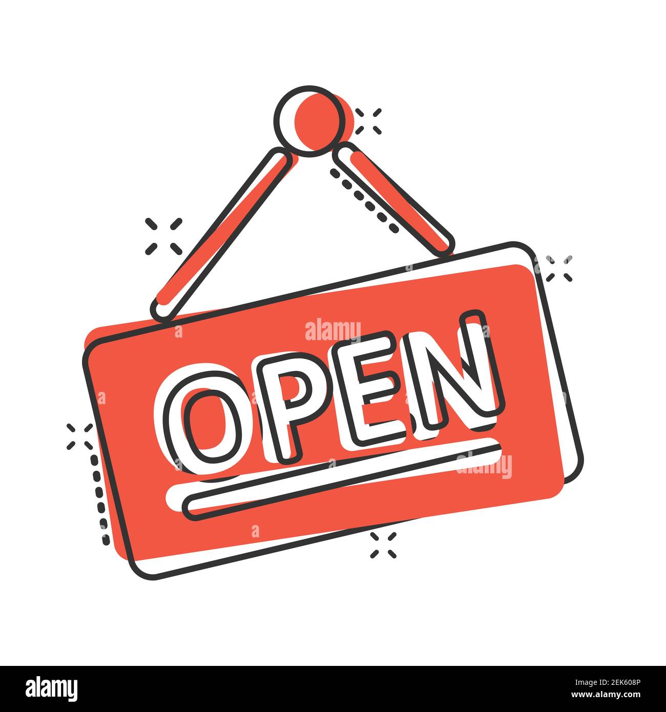 Cartoon open shop sign Stock Vector Images - Alamy