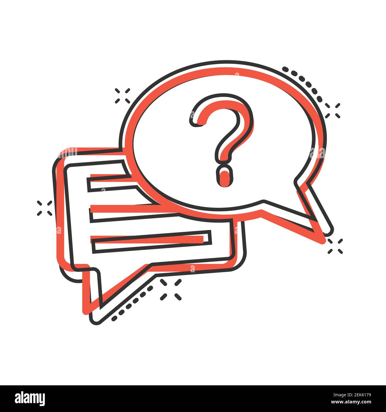 Question mark icon in comic style. Discussion speech bubble cartoon ...