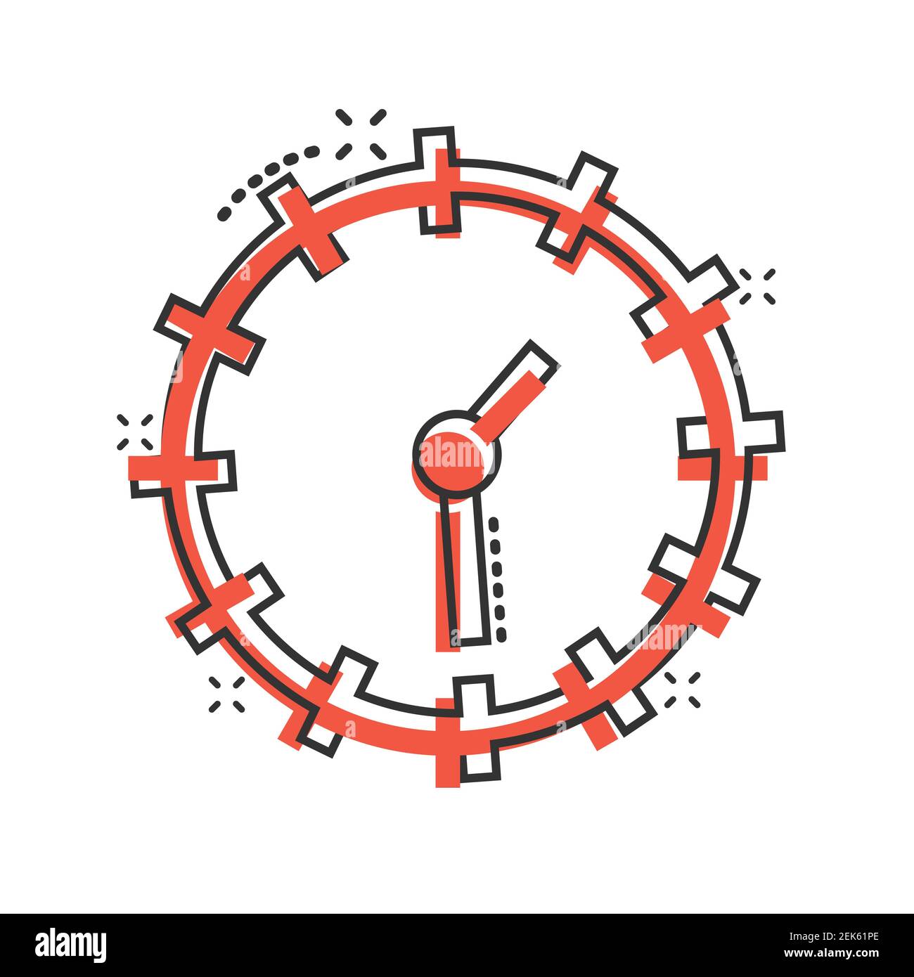 Clock icon in comic style. Watch cartoon vector illustration on white ...