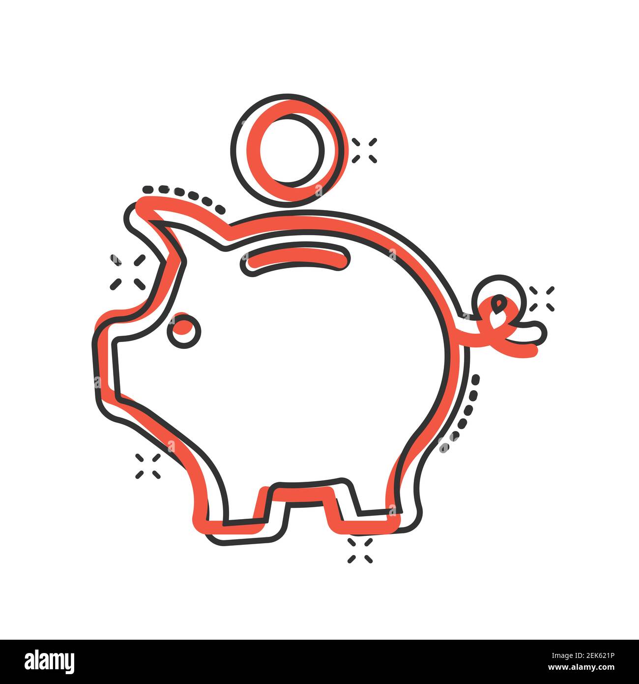 Money box icon in comic style. Pig container cartoon vector ...