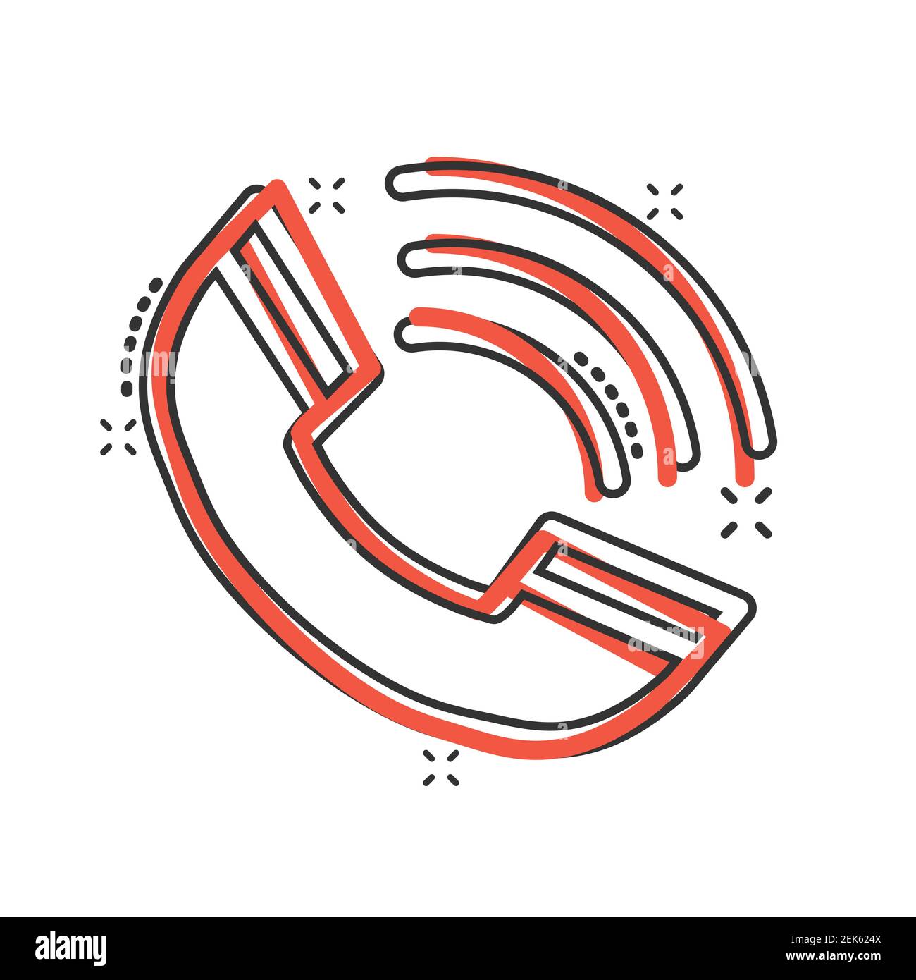 Phone icon in comic style. Telephone call cartoon vector illustration ...