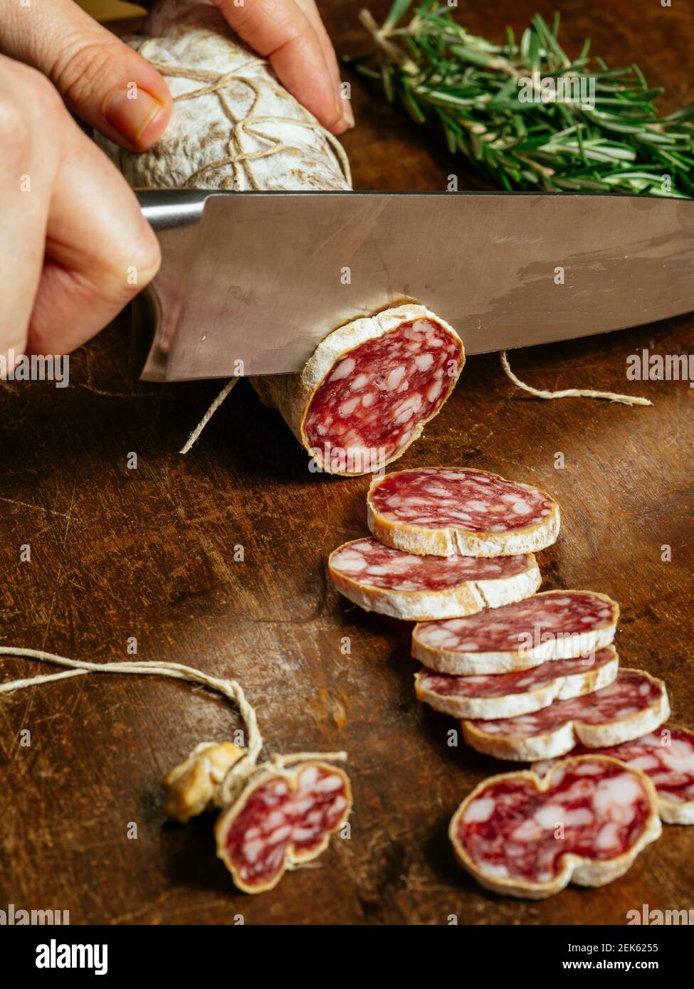Cutting salami knife hi-res stock photography and images - Alamy