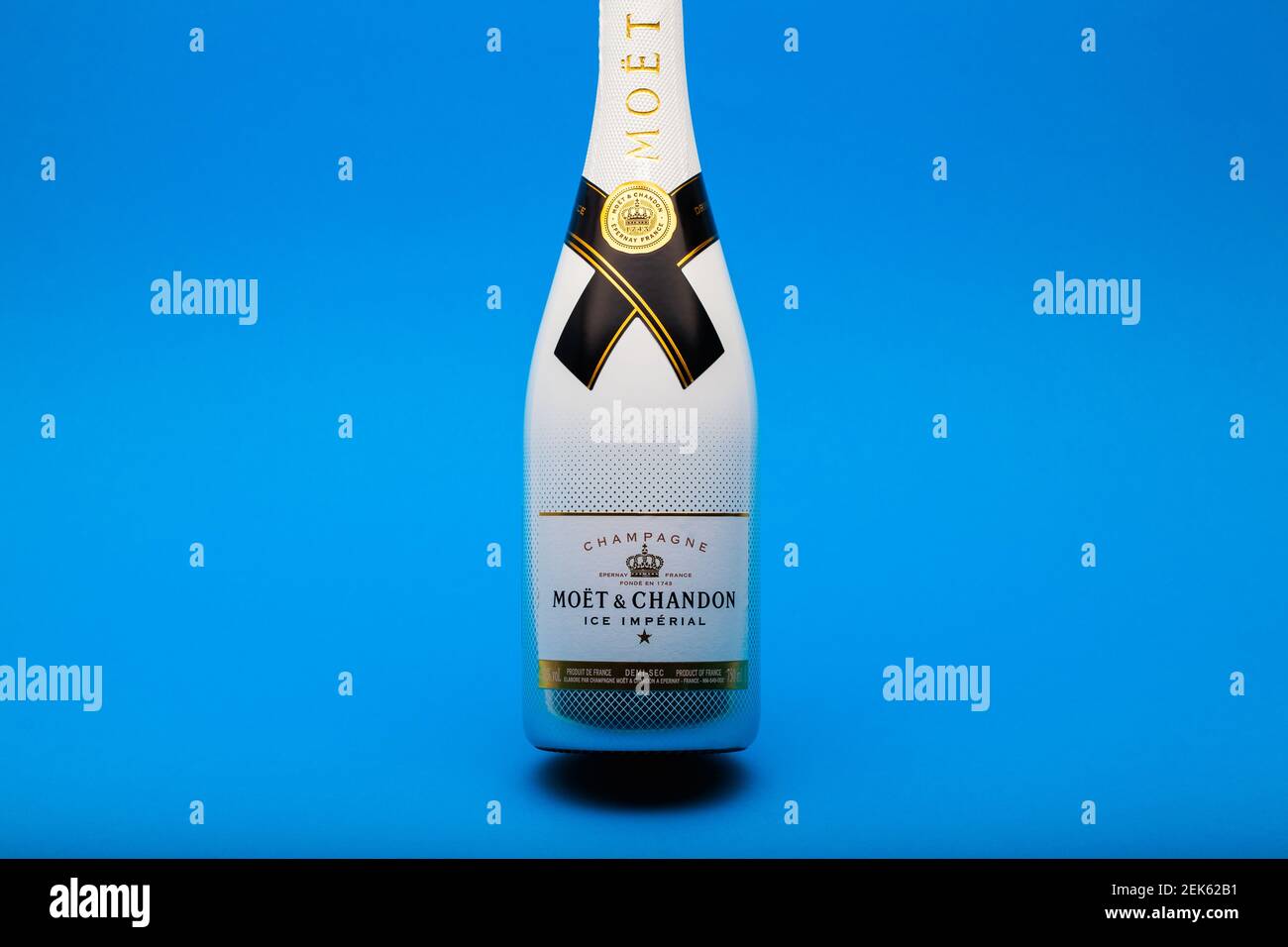 Prague,Czech Republic - 23 February 2021: Bottle of Moet and Chandon ...