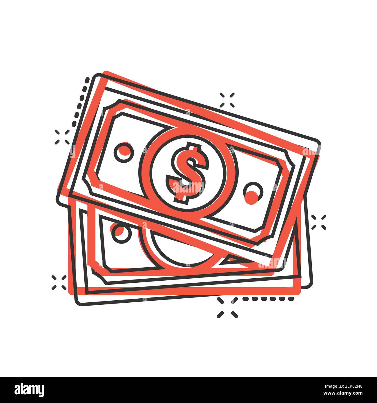 Money currency banknote icon in comic style. Dollar cash cartoon vector ...