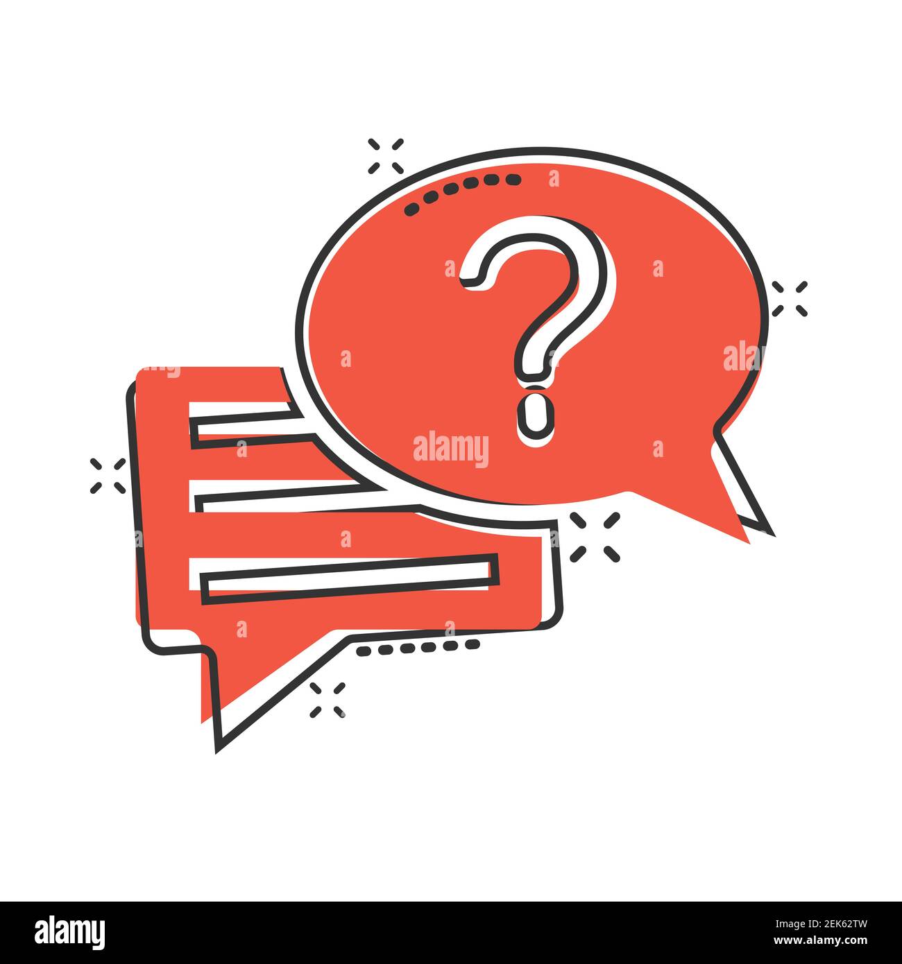 Question mark icon in comic style. Discussion speech bubble cartoon ...