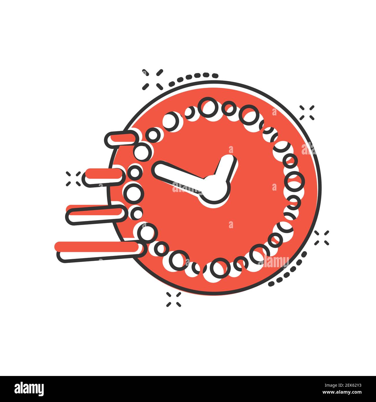 Clock icon in comic style. Watch cartoon vector illustration on white ...