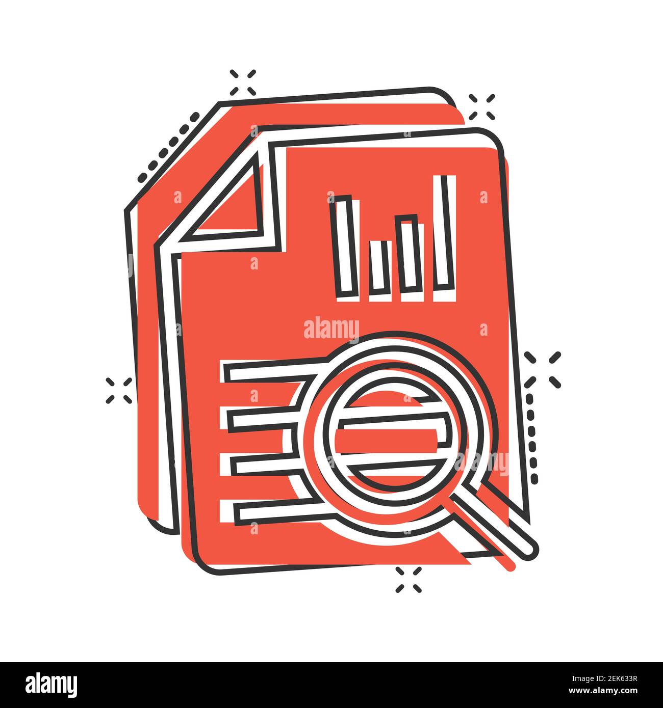 Financial statement icon in comic style. Result cartoon vector ...