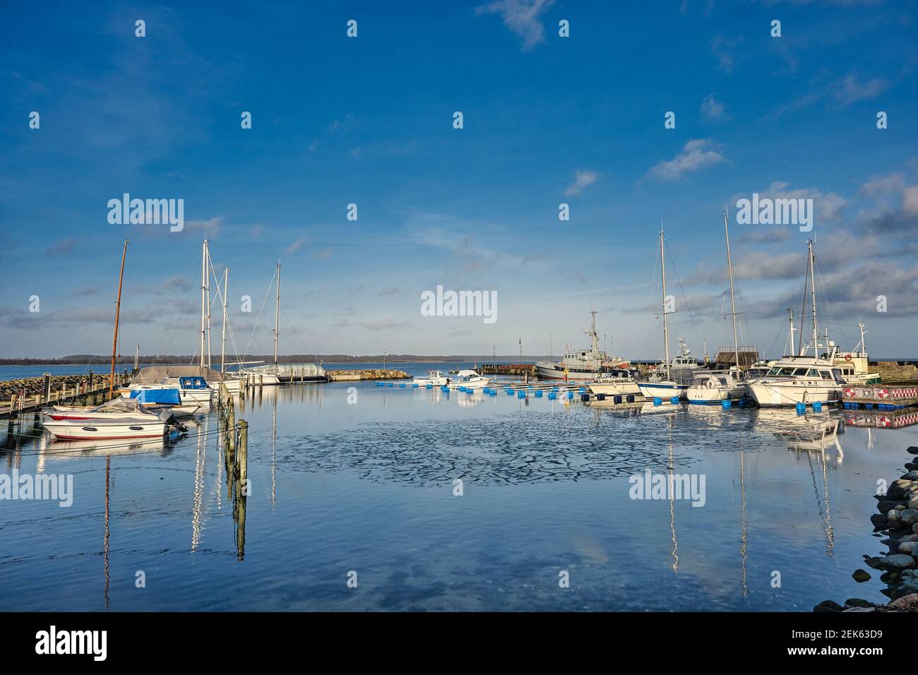 Harbor marina in Juelsminde for small boats, Jutland Denmark Stock ...