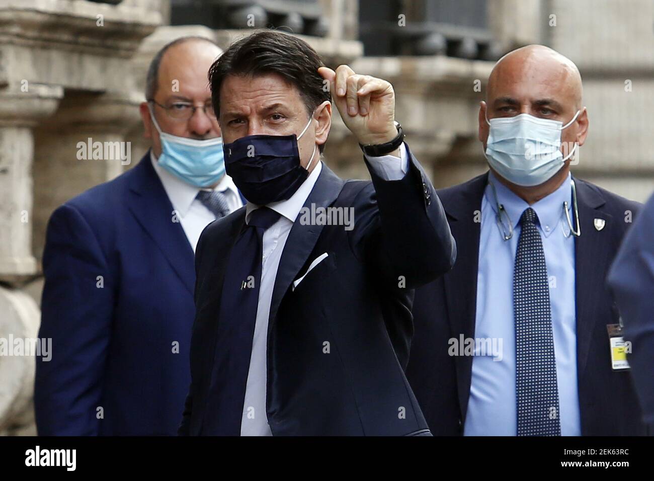 Italian Prime Minister Giuseppe Conte enters the Senate for the ...