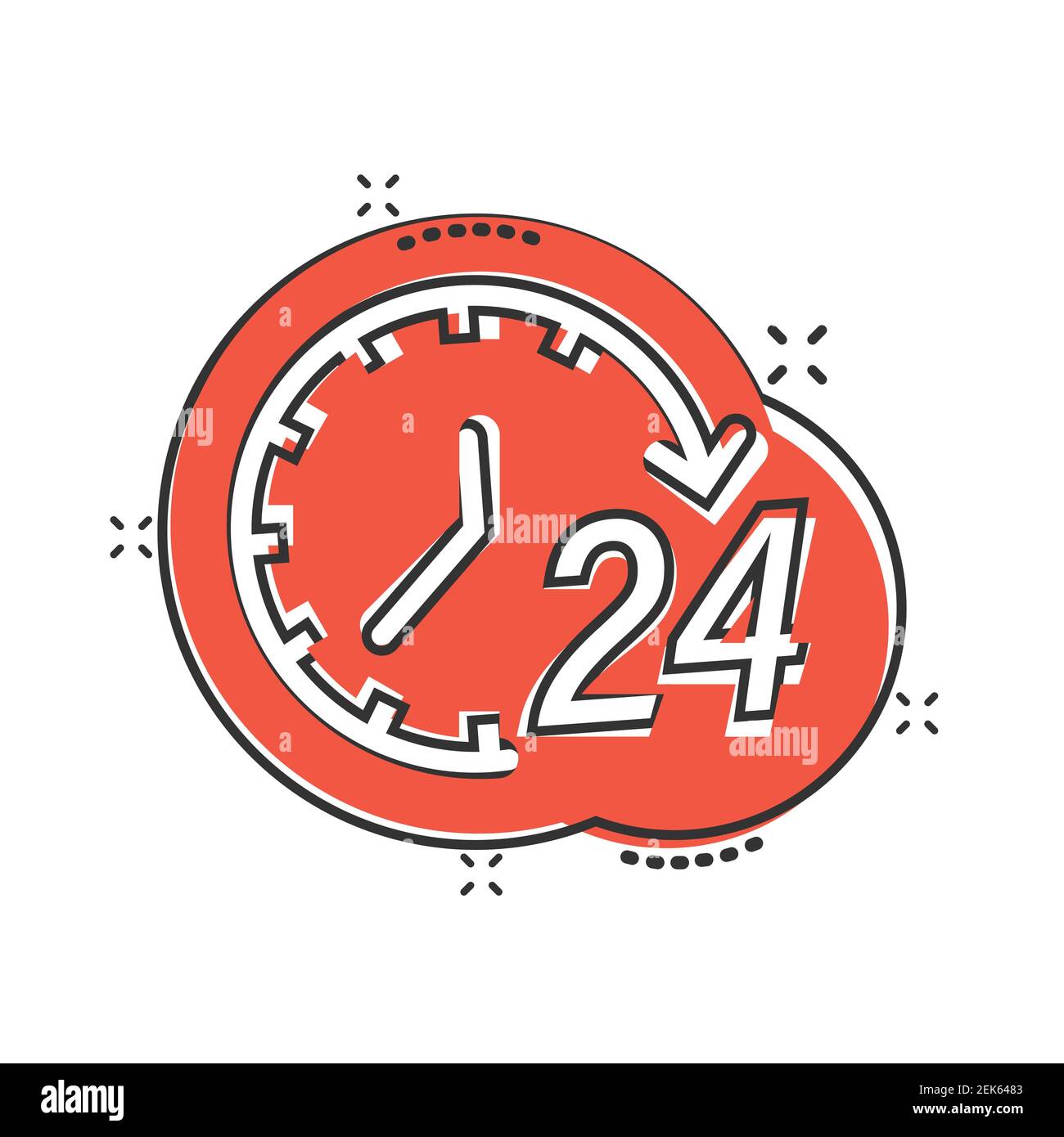 Clock icon in comic style. Watch cartoon vector illustration on white ...