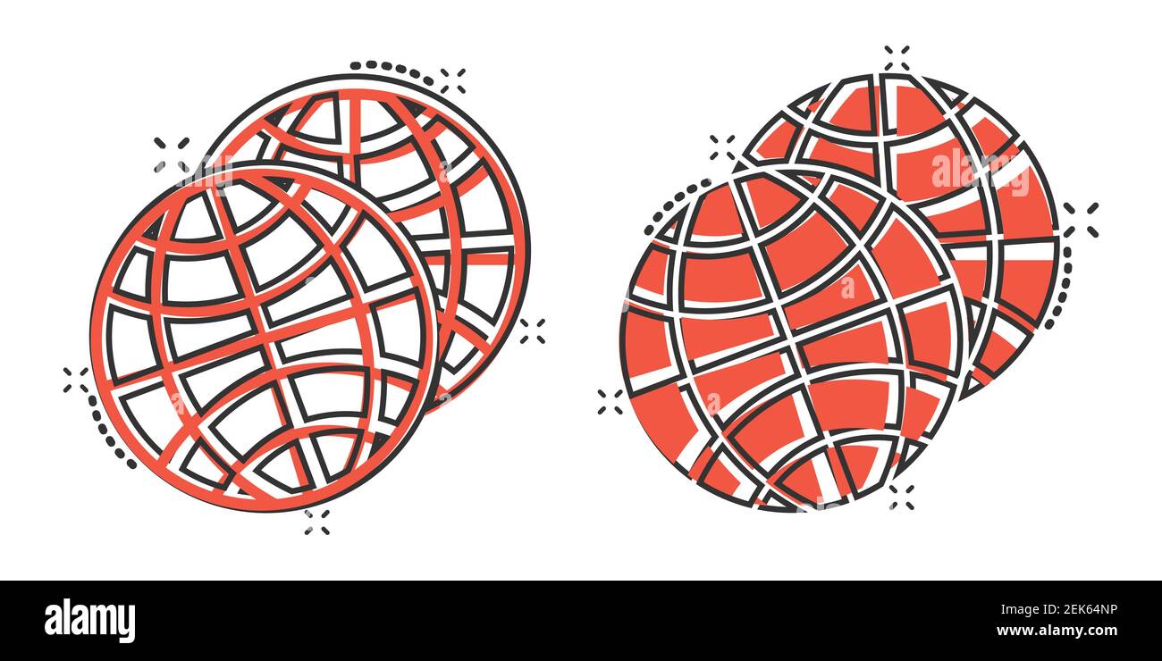 Earth planet icon in comic style. Globe geographic cartoon vector ...