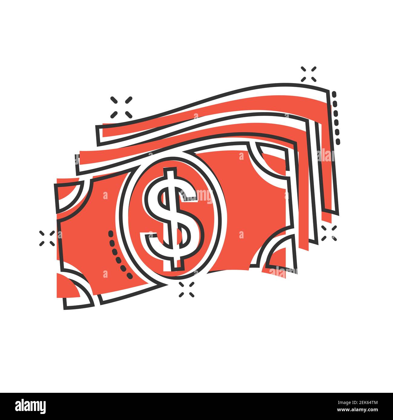 Money stack icon in comic style. Exchange cash cartoon vector ...