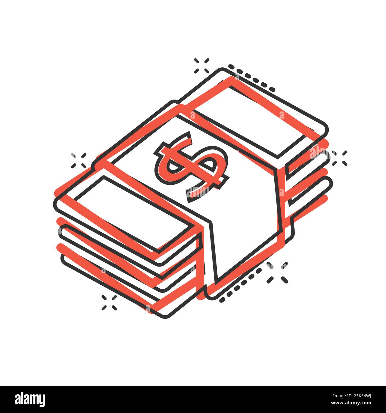 Money stack icon in comic style. Exchange cash cartoon vector ...