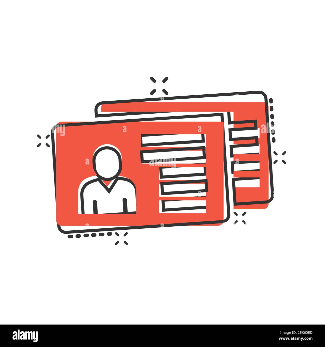 Resume icon in comic style. Contract document cartoon vector ...